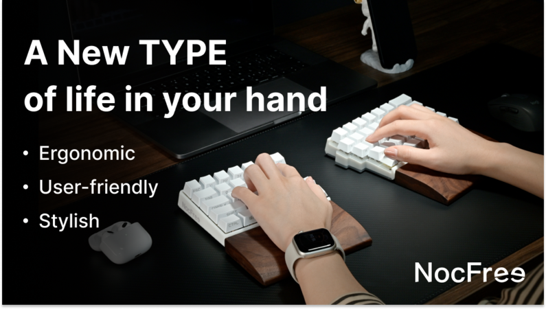 NocFree Lite: 60% Compact Split Wireless Mechanical Keyboard ~ Kickbooster Campaign